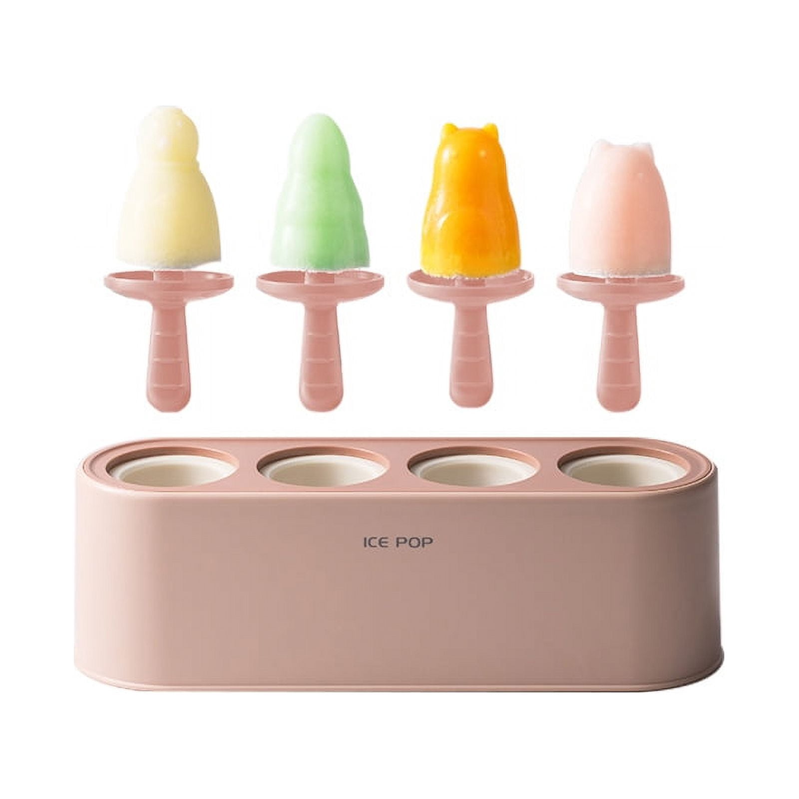 4 Pieces Homemade Silicone Popsicle Popsicle Mold Set Maker Easy ...