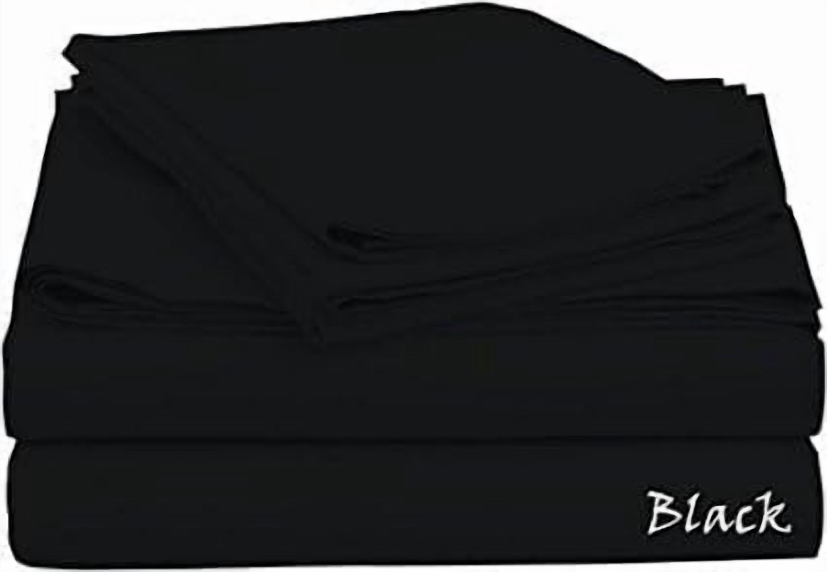 4-Pieces KM Linen Full Sheet Set 800 Thread Count Pima Cotton Black ...