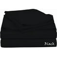 4-Pieces KM Linen Full Sheet Set 800 Thread Count Pima Cotton Black ...