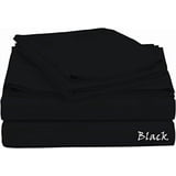4-Pieces KM Linen Full Sheet Set 800 Thread Count Pima Cotton Black ...