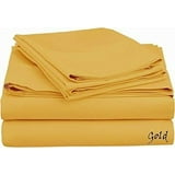 4-Pieces KM Linen King Sheet Set 800 Thread Count Pima Cotton Gold ...