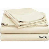 4-Pieces KM Linen Queen Sheet Set 800 Thread Count Pima Cotton Ivory ...