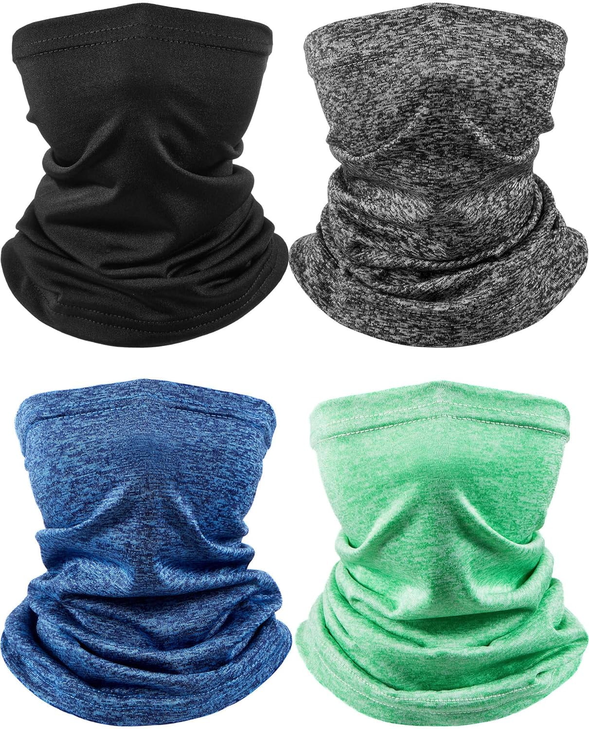 4 Pieces Kids Neck Gaiter Unisex Face Cover Scarf UV Protection Bandana ...