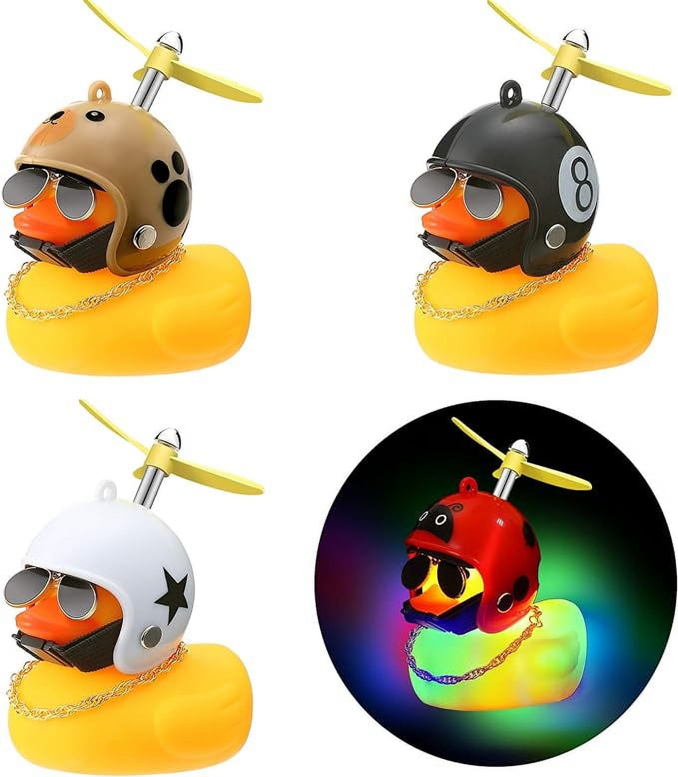 4 Pieces LED Rubber Yellow Duck Car Ornaments Yellow Duck Car Dashboard ...