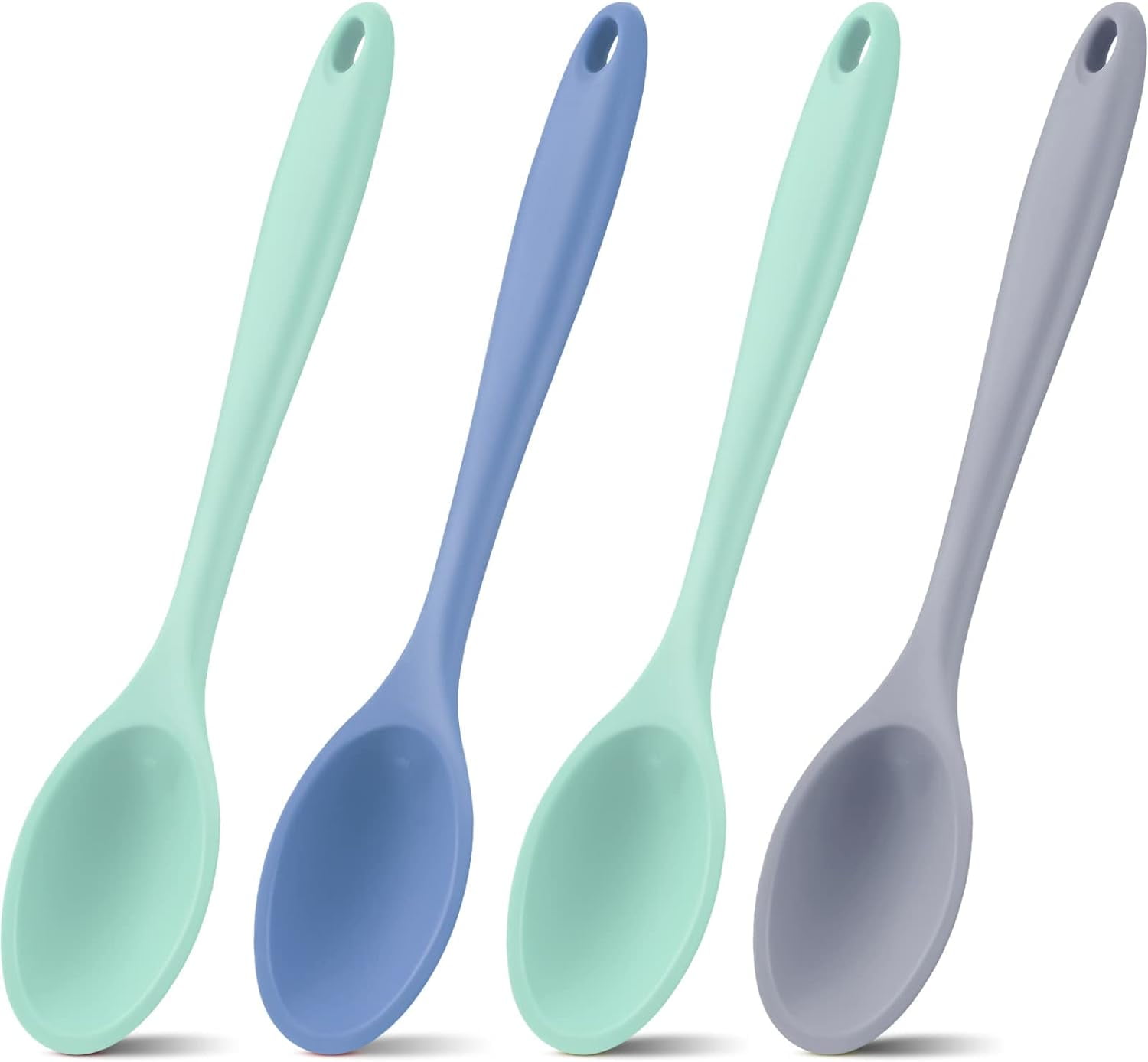 4 Pieces Large Mixing Spoon Heat Resistant Silicone Basting Utensil ...