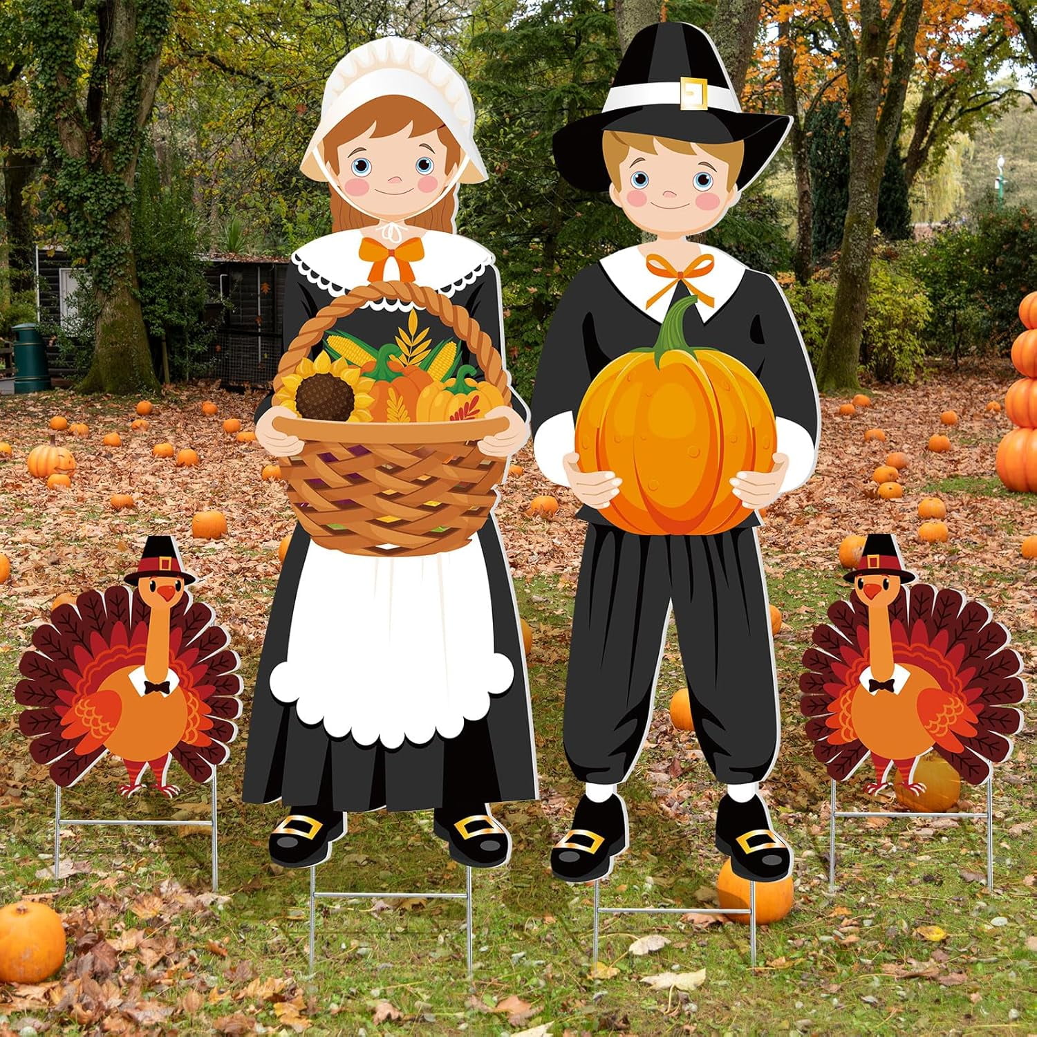 4 Pieces Large Thanksgiving Fall Yard Decorations Outdoor Thanksgiving ...