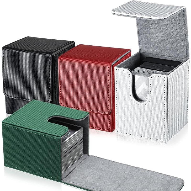 4 Pieces Leather Deck Card Boxes Cards Deck Game Box for Collectible ...