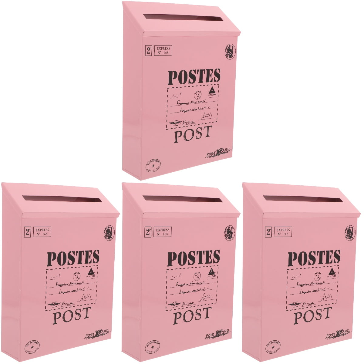 4 Pieces Mailboxes for outside Home Outdoor Wall Mount Office Pink ...