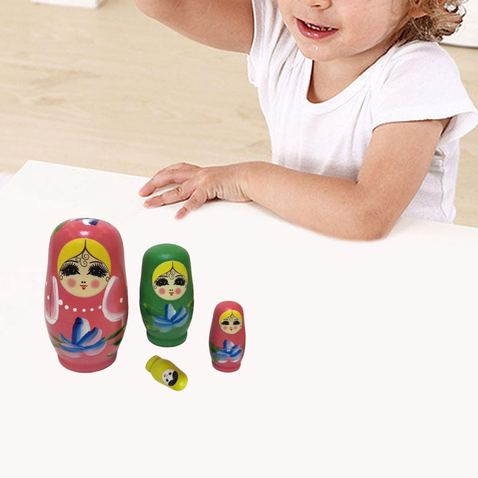 4 Pieces Matryoshka Dolls Russian Nesting Dolls, Cartoon Girls Pattern ...