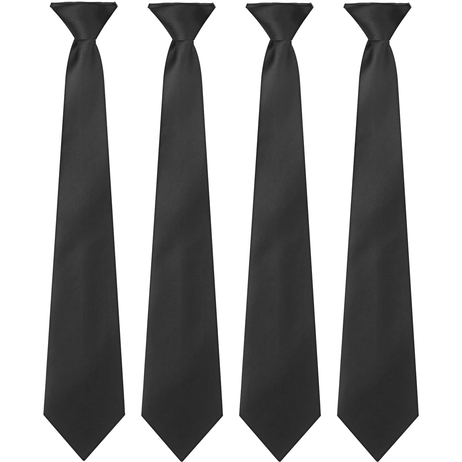 4 Pieces Men's Clip on Ties Solid Color Clip on Ties Pre Tied Neckties ...