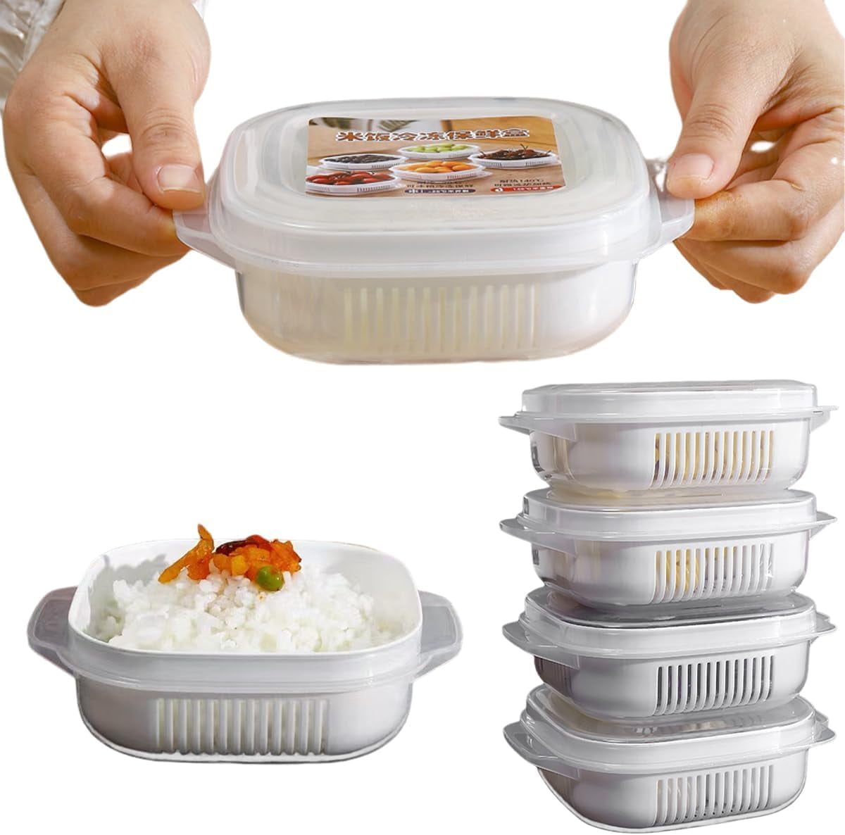 4 Pieces Microwave Bowls with Lids Small Microwave Steamer for ...