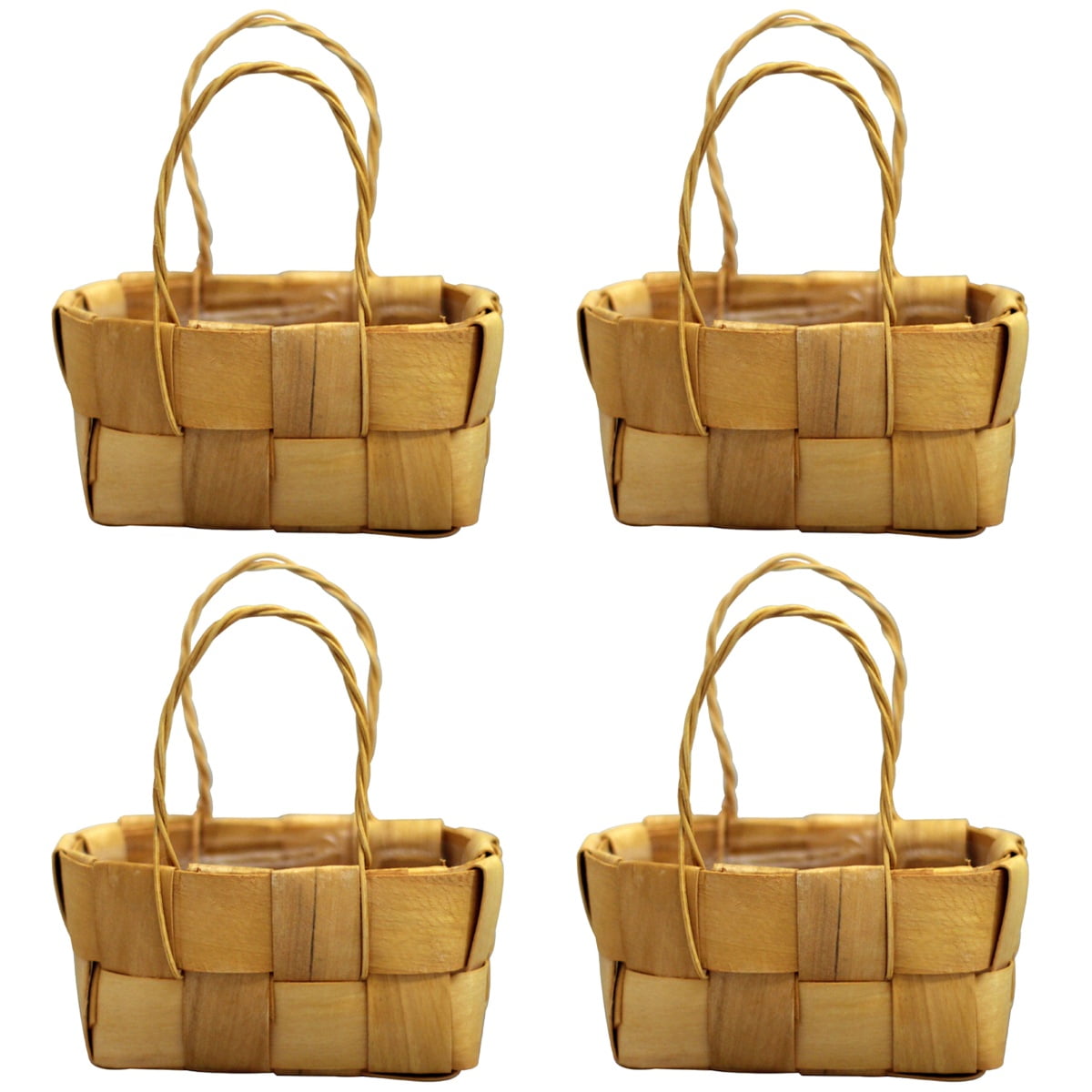 4 Pieces Mini Baskets Wicker Wooden Flower Terrace Decoration Practical ...
