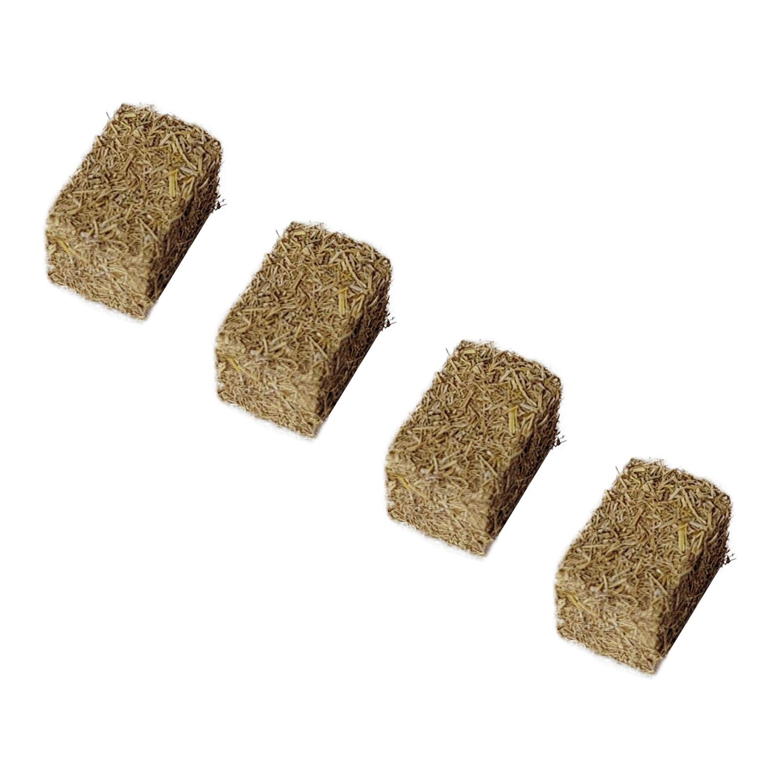 4 Pieces Mini Hay Bales Portable Miniature for Sand Table Halloween ...
