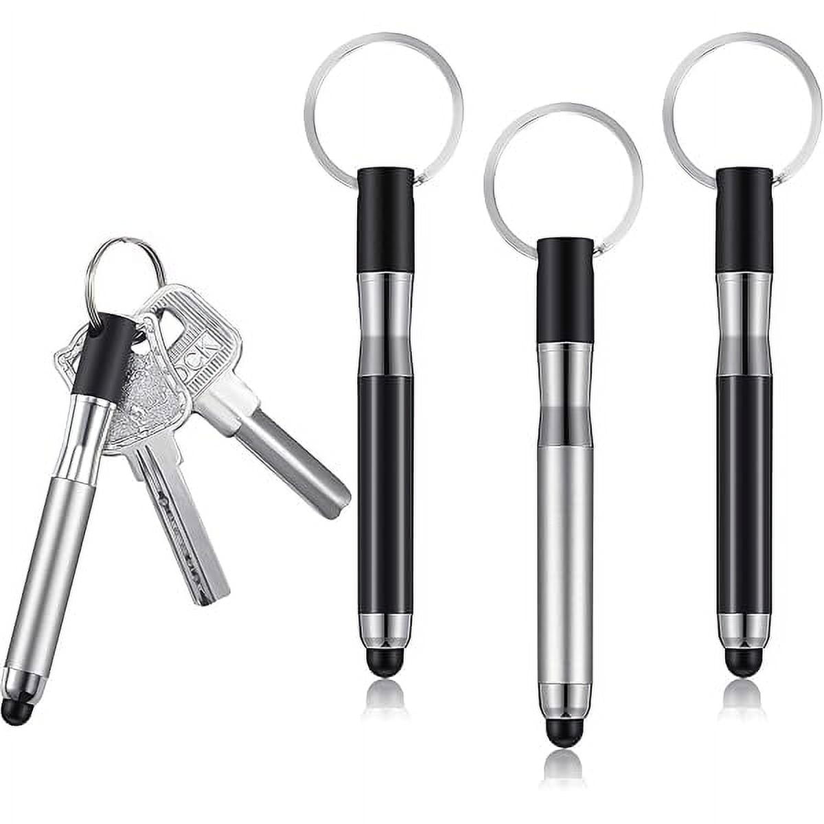 4 Pieces Mini Stylus Pen with Keyring Loop 3-in-1 Accessory Bullet ...