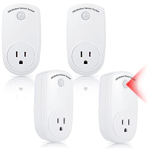 4 Pieces Motion Sensor Sockets Indoor Plug in Sensor Light Control ...