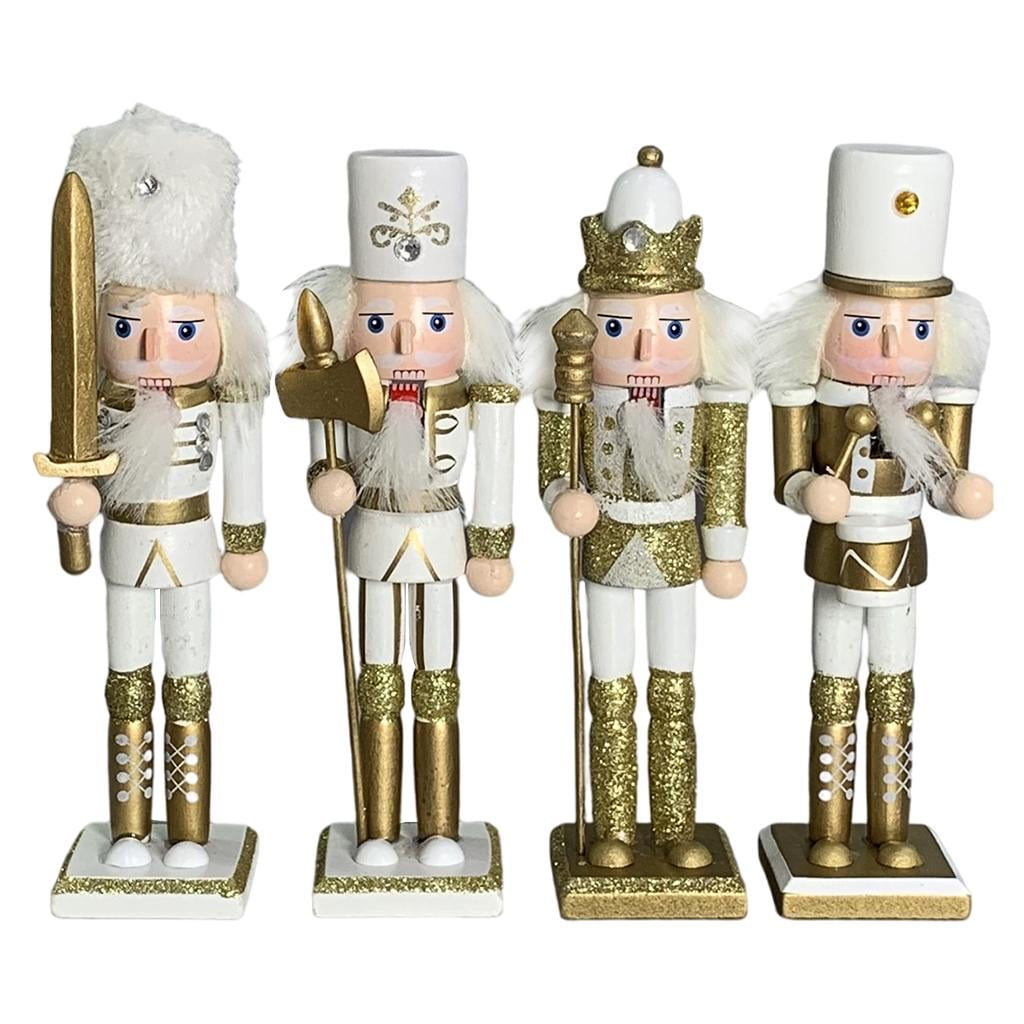 4 Pieces Nutcracker Figurine Classic Standing for New Year Decorative ...