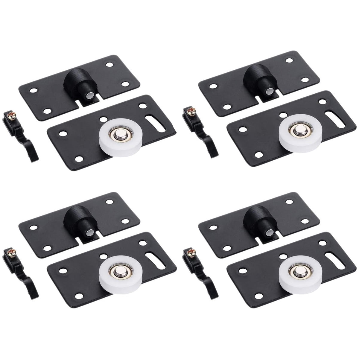Rarida 4 Pieces Nylon Cabinet Door Caster Set, Sliding Door Caster ...
