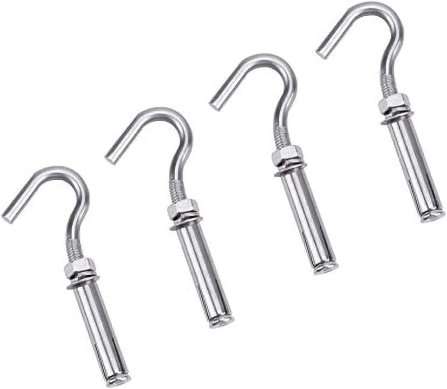 4 Pieces Open Hook Screws 304 Stainless Steel Open Cup Hooks Expansion ...