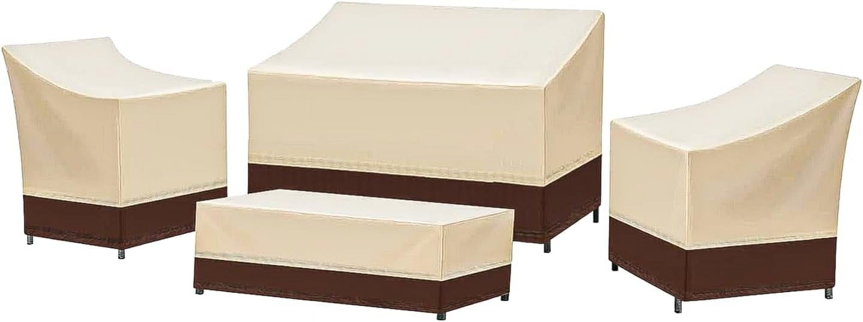 4 Pieces Patio Set Cover, Heavy Duty Oxford Fabric Patio Conversation ...