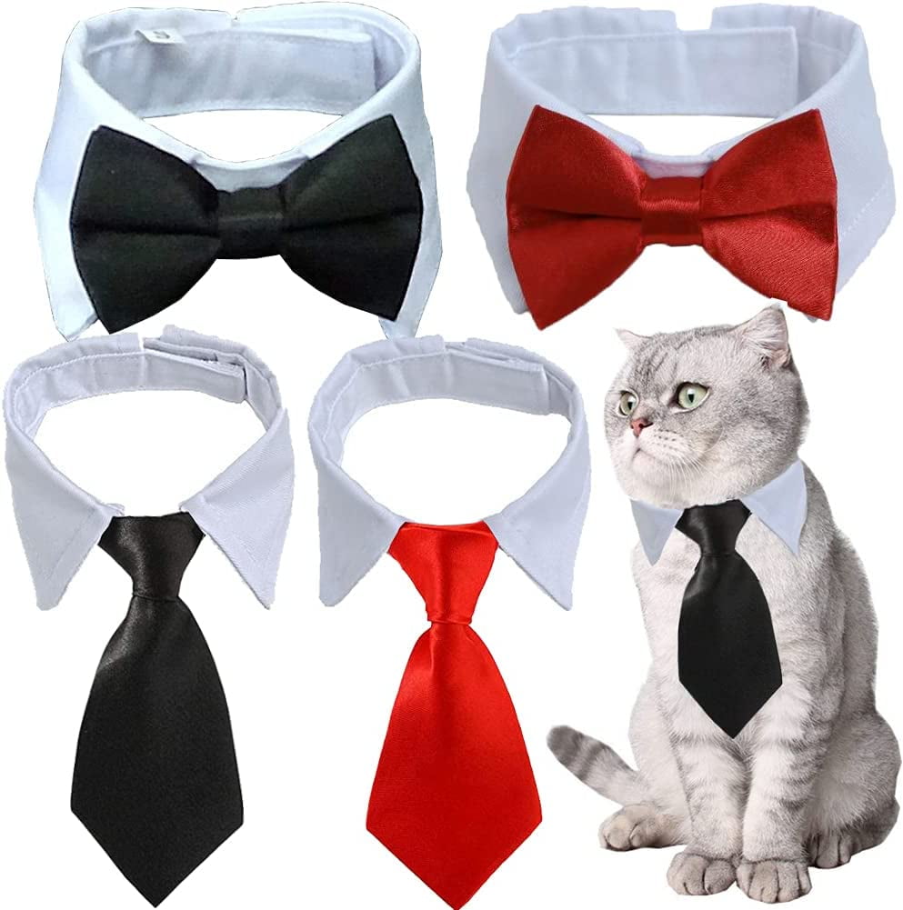 4 Pieces Pets Dog Cat Bowtie Pet Costume Adjustable Formal Necktie ...