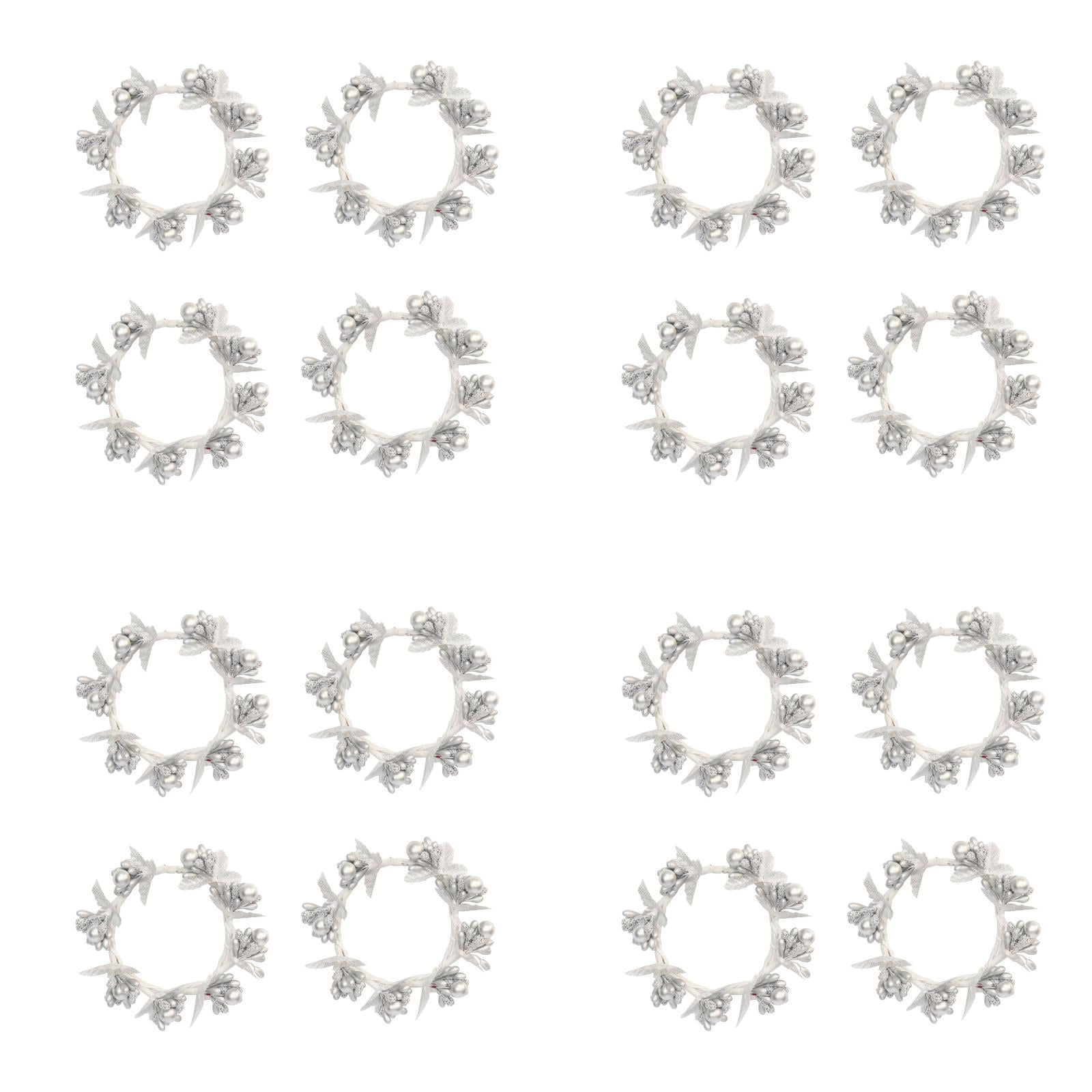 4 Pieces Pillar Candle Rings Wreaths Candle Wreath Mistletoe Wreaths ...