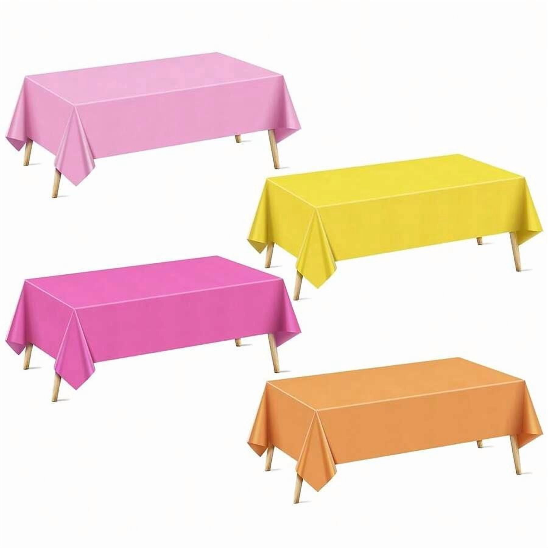 4 Pieces Pink & Orange4Series Rectangle Tablecloth 54x72 Solid Color ...