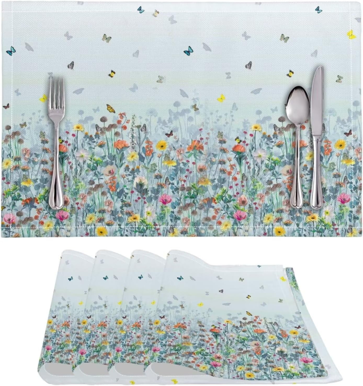 4 Pieces Placemats Set, Non-Slip Dining Table Place Mats, Insulation ...