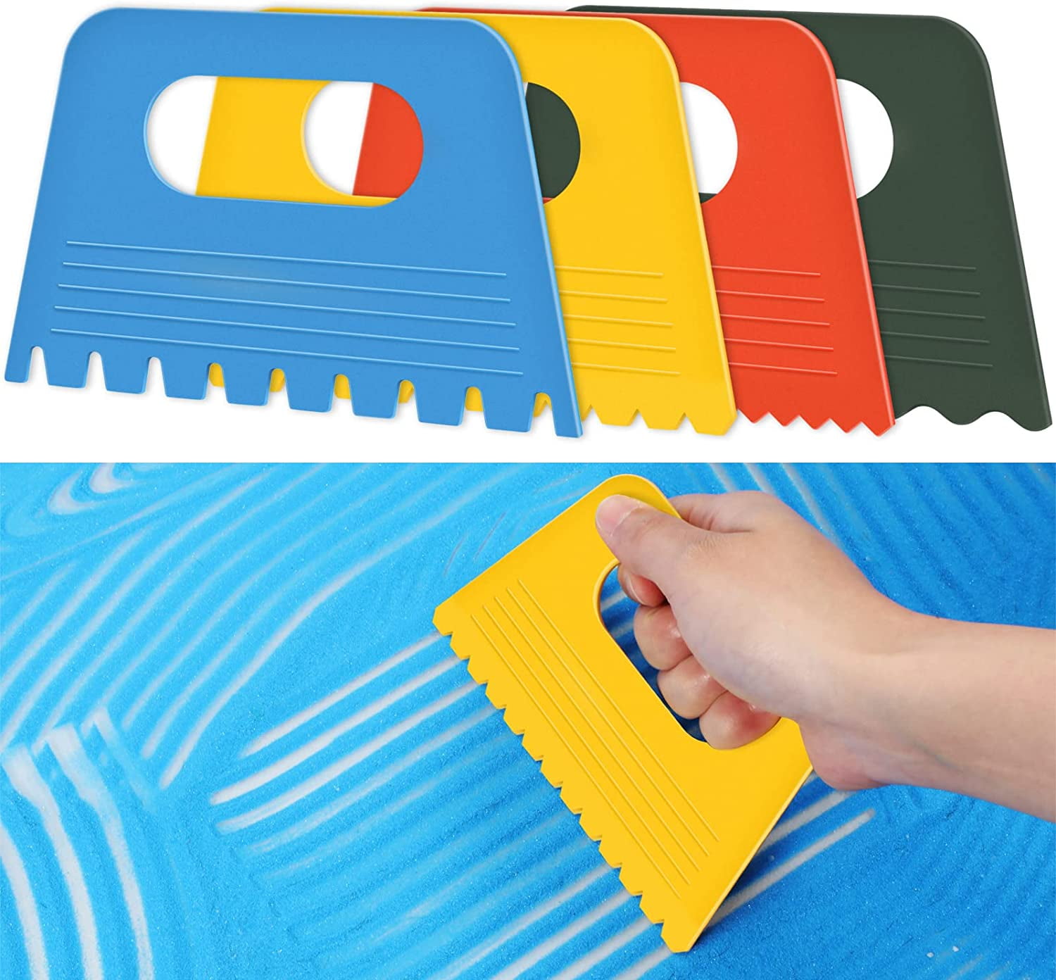 4 Pieces Plastic Scraper Tools Colored Plastic Paint Scrapers Tuff Tray ...