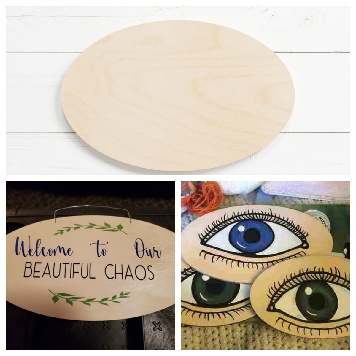 4 Pieces Plywood Oval Unfinished Wood 18*12 inch DIY Project, 30*45 cm ...