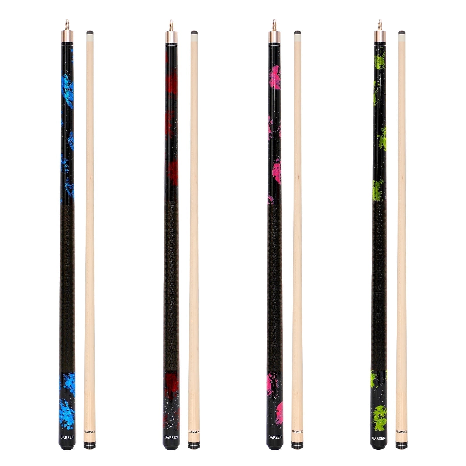 4 Pieces Pool Stick Cue Stick 58 inch 18 oz 19 oz 20 oz 21 oz Billiard ...