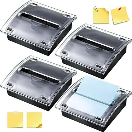 4 Pieces Pop up Sticky Notes Dispenser Sticky Note Holder Black Base ...