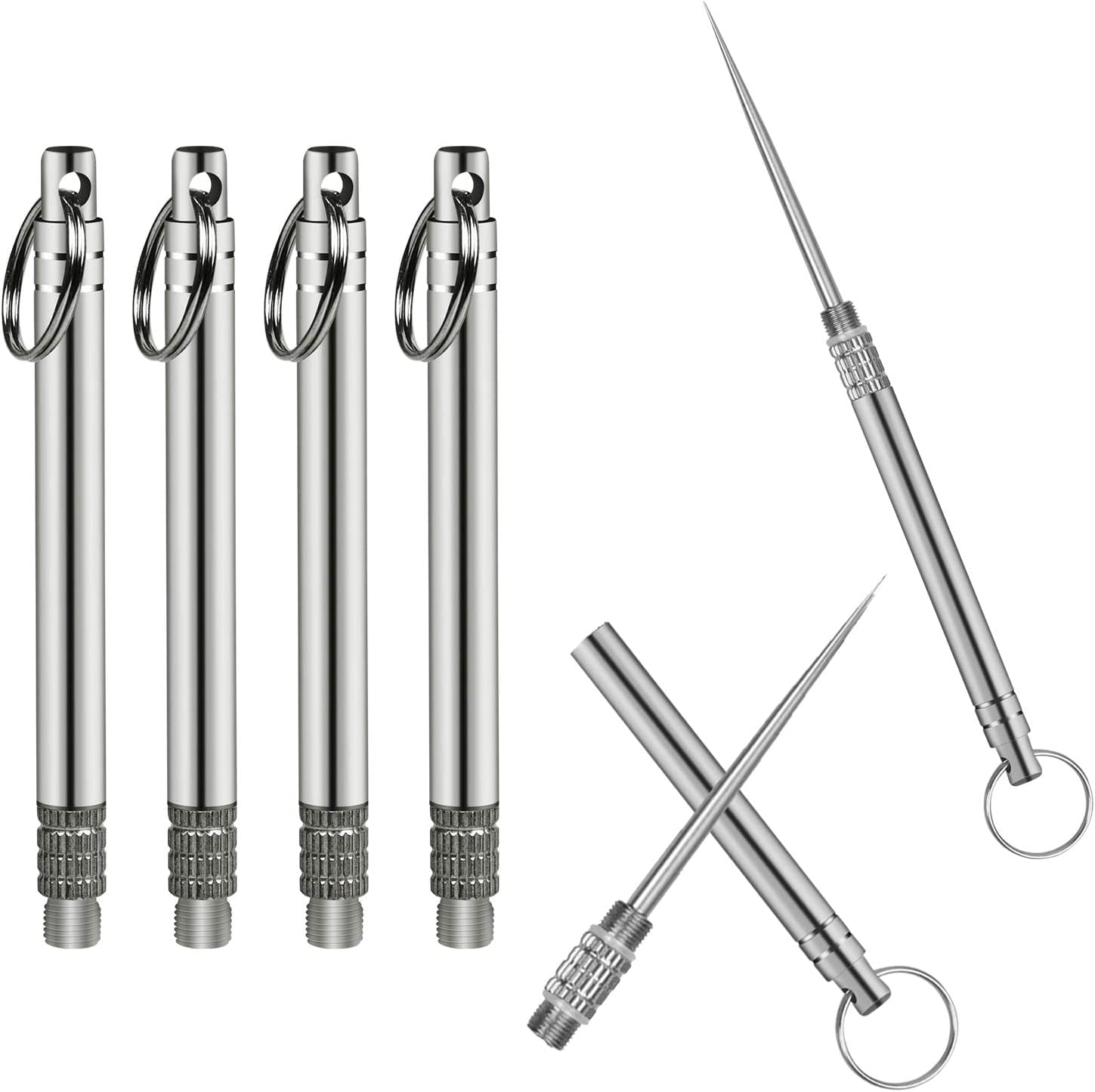 4 Pieces Portable Titanium Toothpick, Premium Grade Metal Toothpicks ...