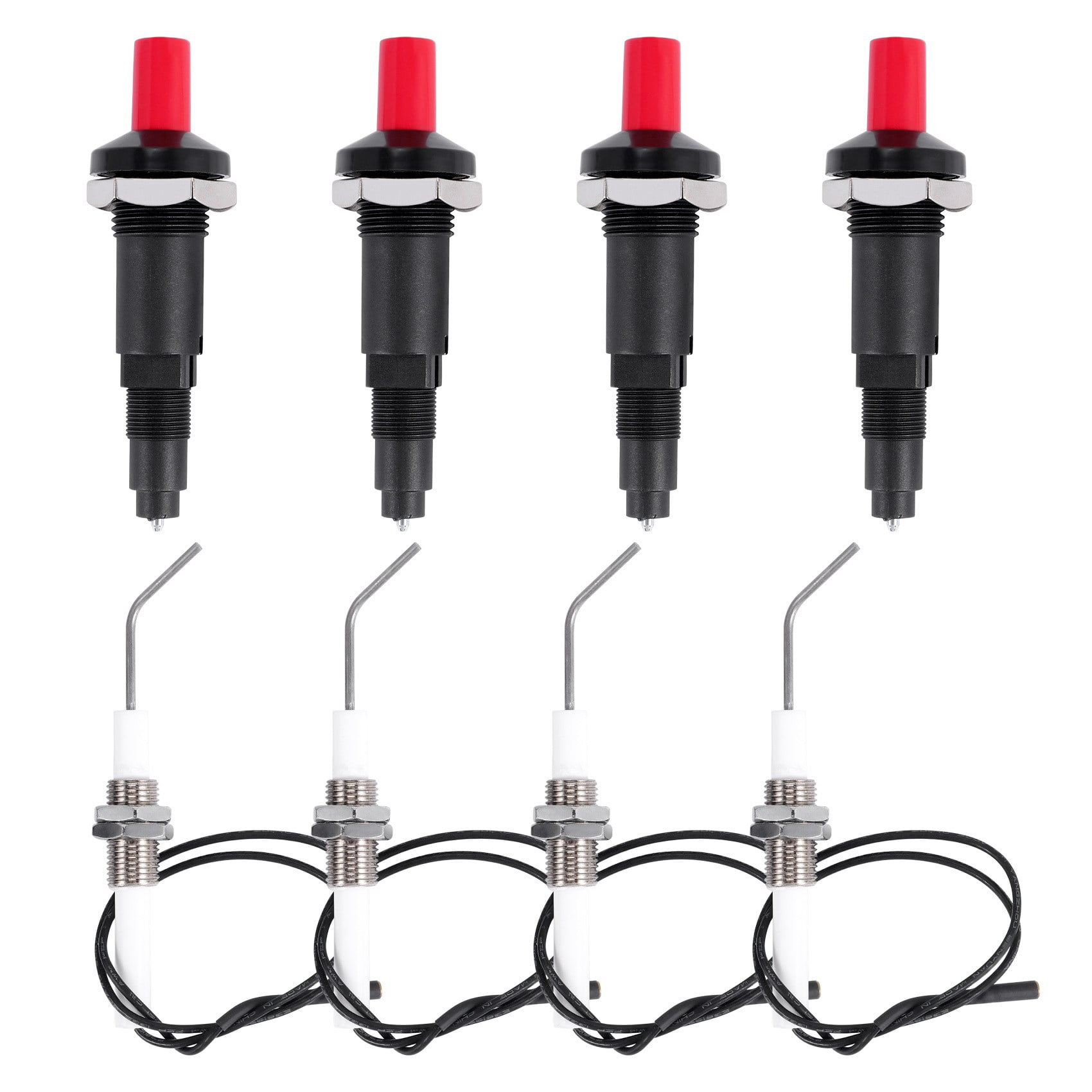 4 Pieces Propane Push-Type Piezo Igniter Kit with Threaded Ceramic ...