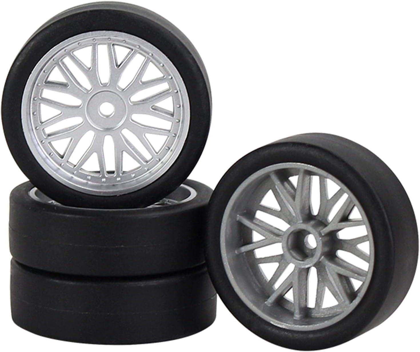 4 Pieces RC Drift Tyre Replacement 32mm Diameter Wheel Rim and Tires ...
