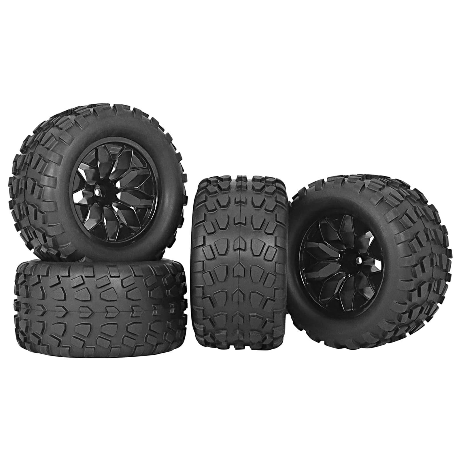 4 Pieces RC Wheels and Tires 12mm Hex Dia 12.8cm RC Car Tires with ...