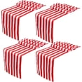 4 Pieces Red and White Striped Table Runner Carnival Tablecloth ...