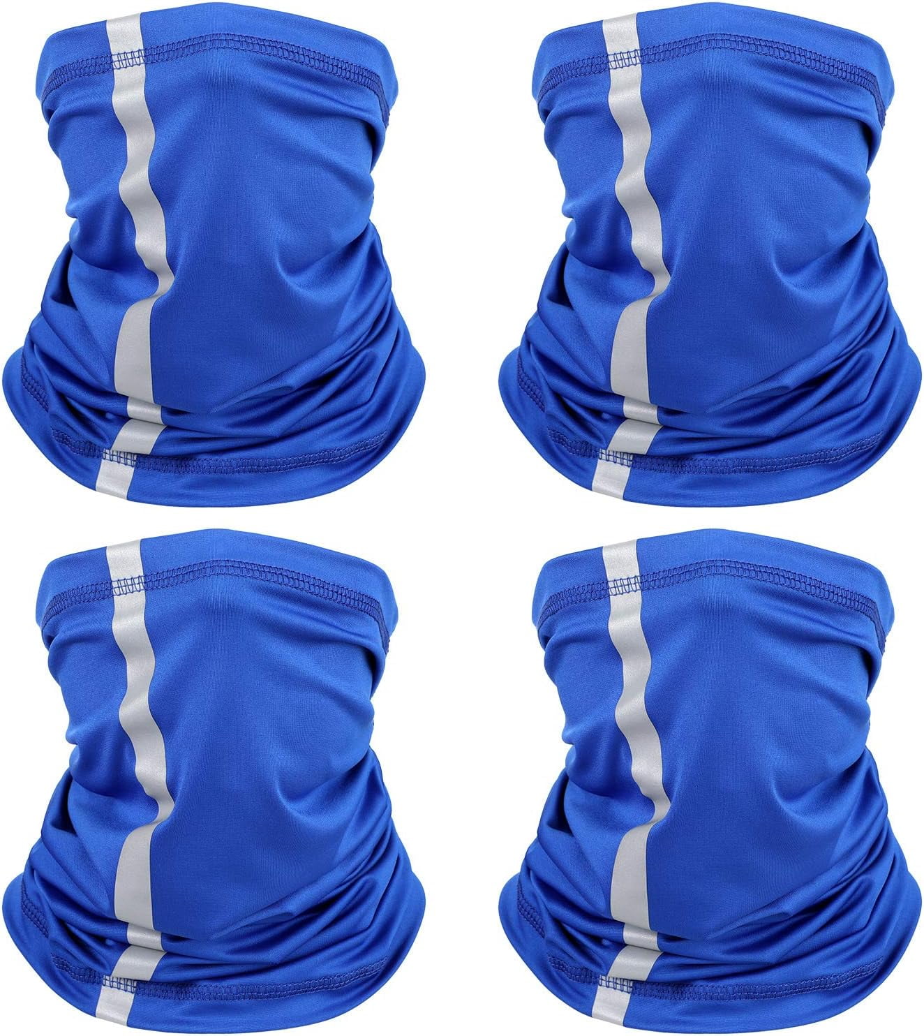 4 Pieces Reflective Neck Gaiter Neon Safety Bandana Wind Dust UV sun ...