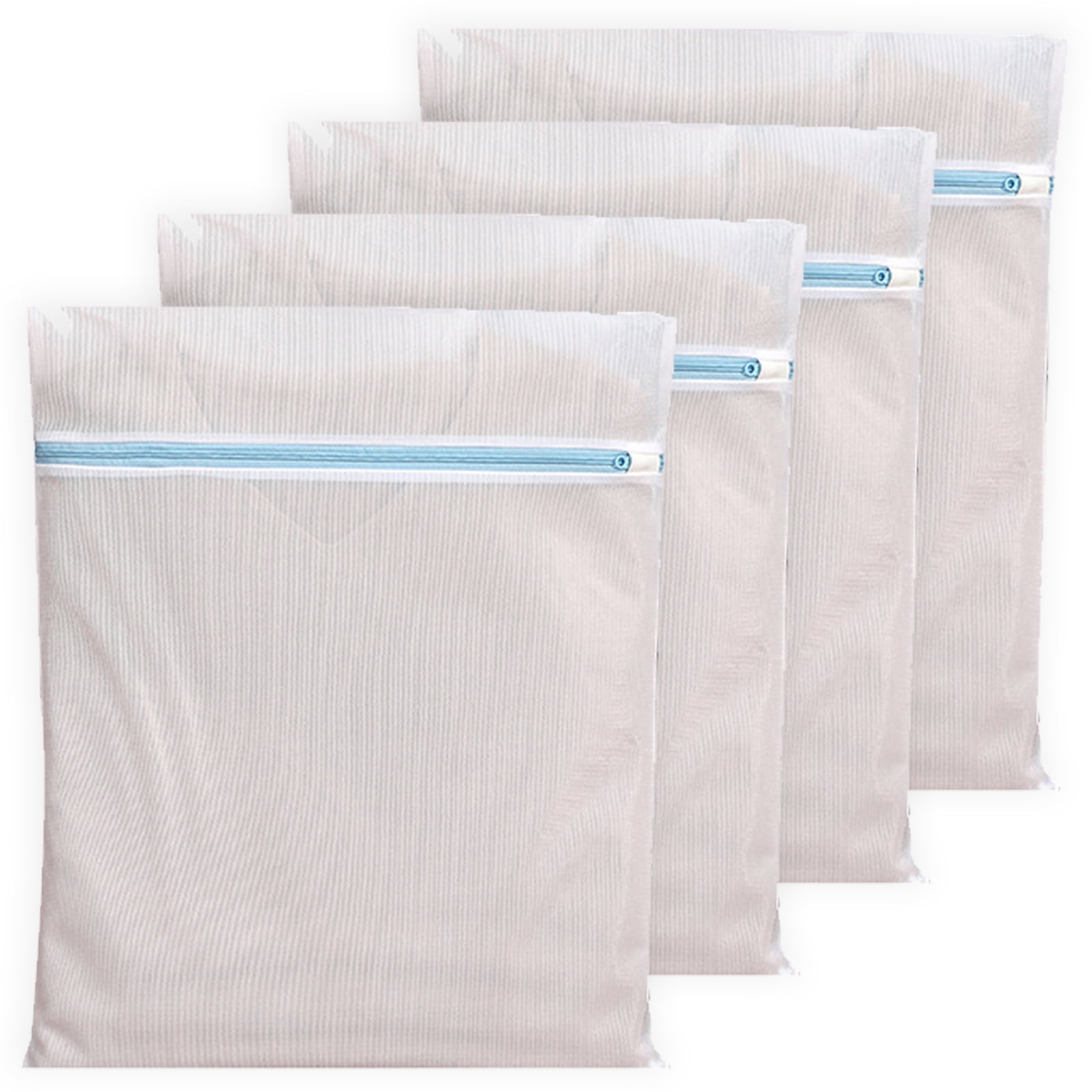 4 Pieces Reinforced Laundry Wash Bags Zippered Meshes Garment Bags For ...