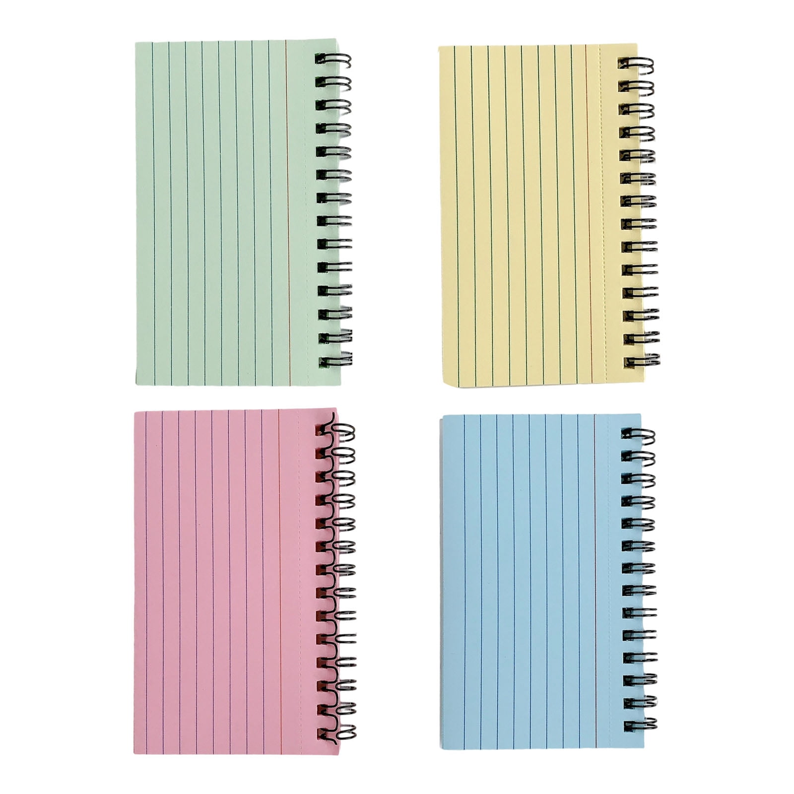 4 Pieces Reusable Note Card Notebooks Tearable Pages 4 Color Coil ...