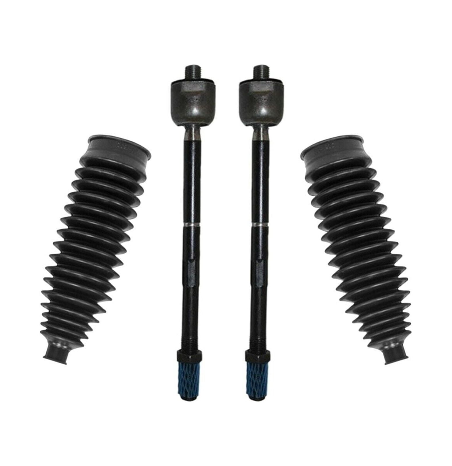 4 Pieces Right & Left Front Steering Kit Inner Tie Rod Ends + Rack ...