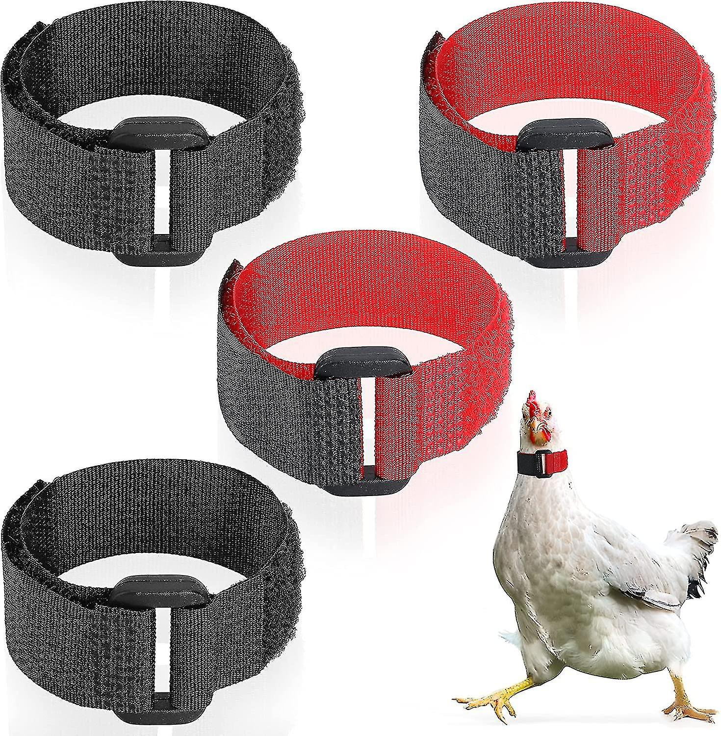 4 Pieces Rooster Collar, No Crow Adjustable Chicken Collar Anti Hook ...