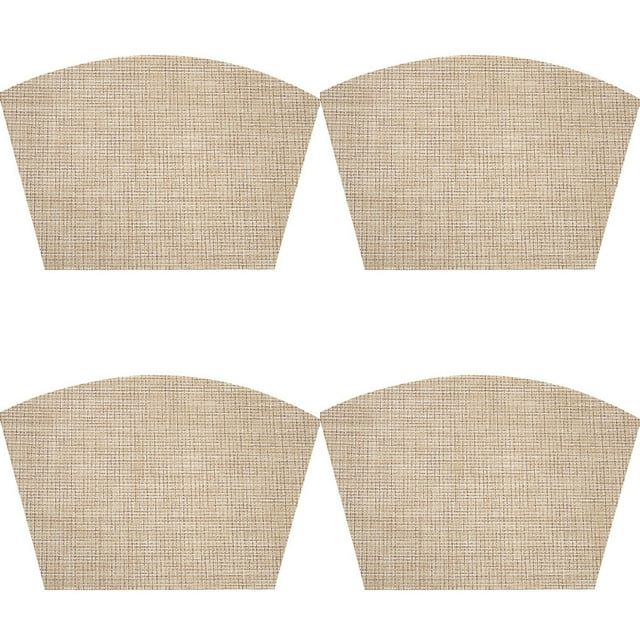 4 Pieces Round Table PVC Placemats Wedge Shaped Woven Placemat Clean ...