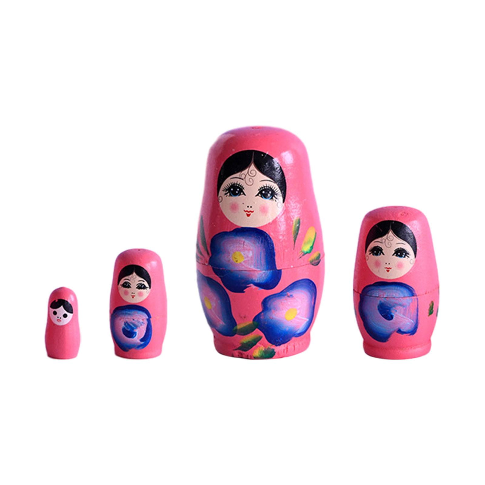 4 Pieces Russian Nesting Dolls Matryoshka Cute Children Toys Cartoon ...