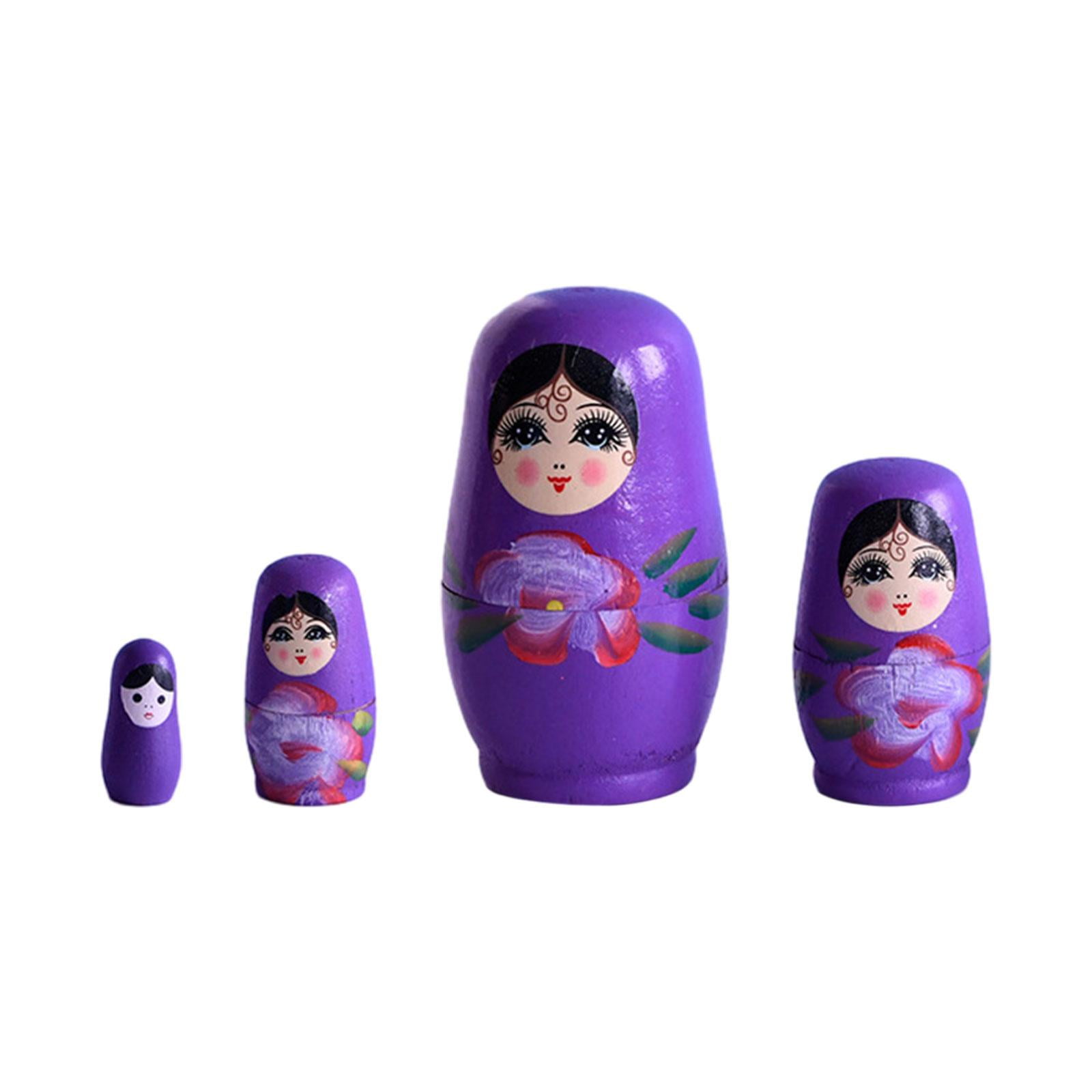 4 Pieces Russian Nesting Dolls Matryoshka Cute Children Toys Cartoon ...