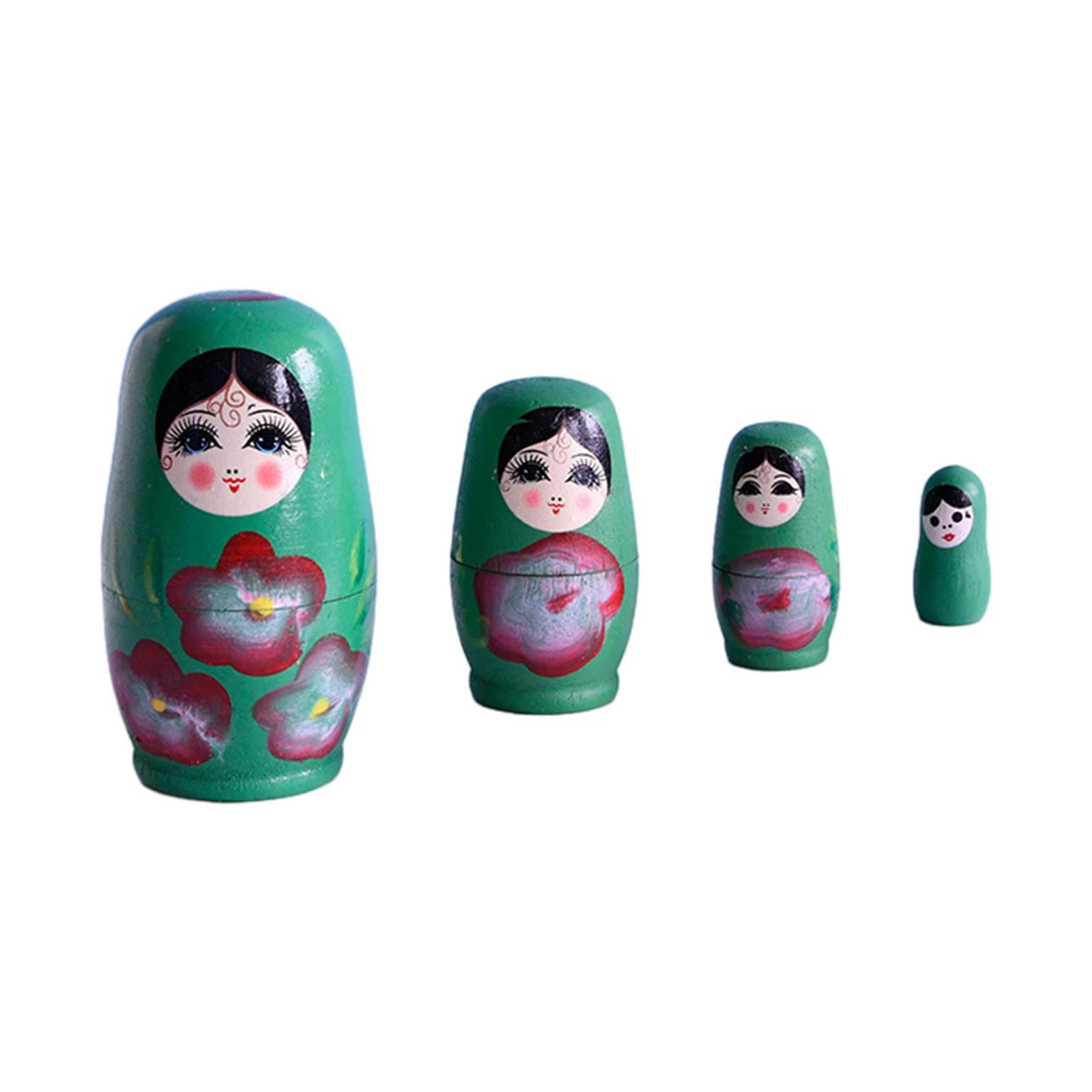 4 Pieces Russian Nesting Dolls Matryoshka Cute Children Toys Cartoon ...