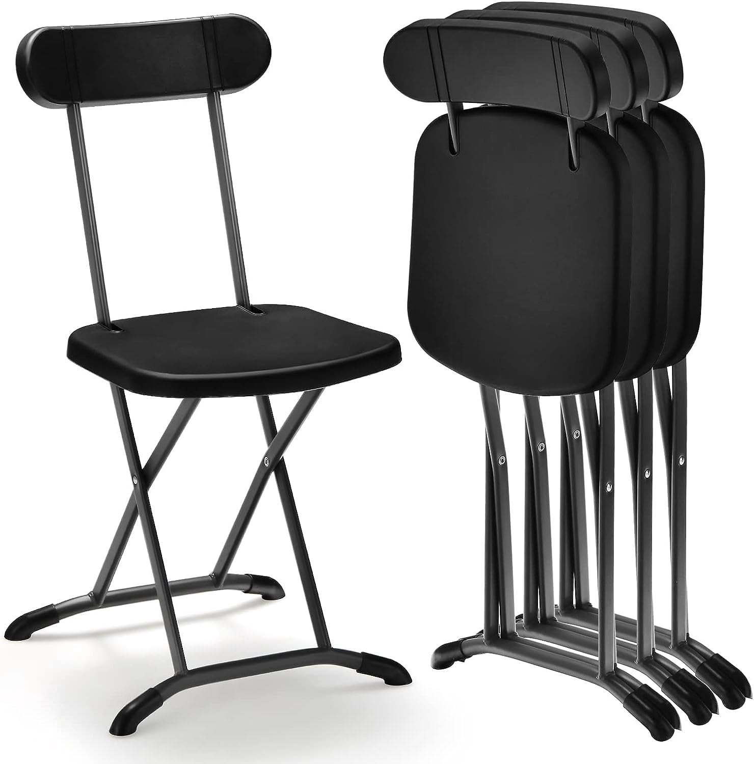 4 Pieces S Chairs, Plastic Event Chairs, 400 LBS Lightweight Foldable ...