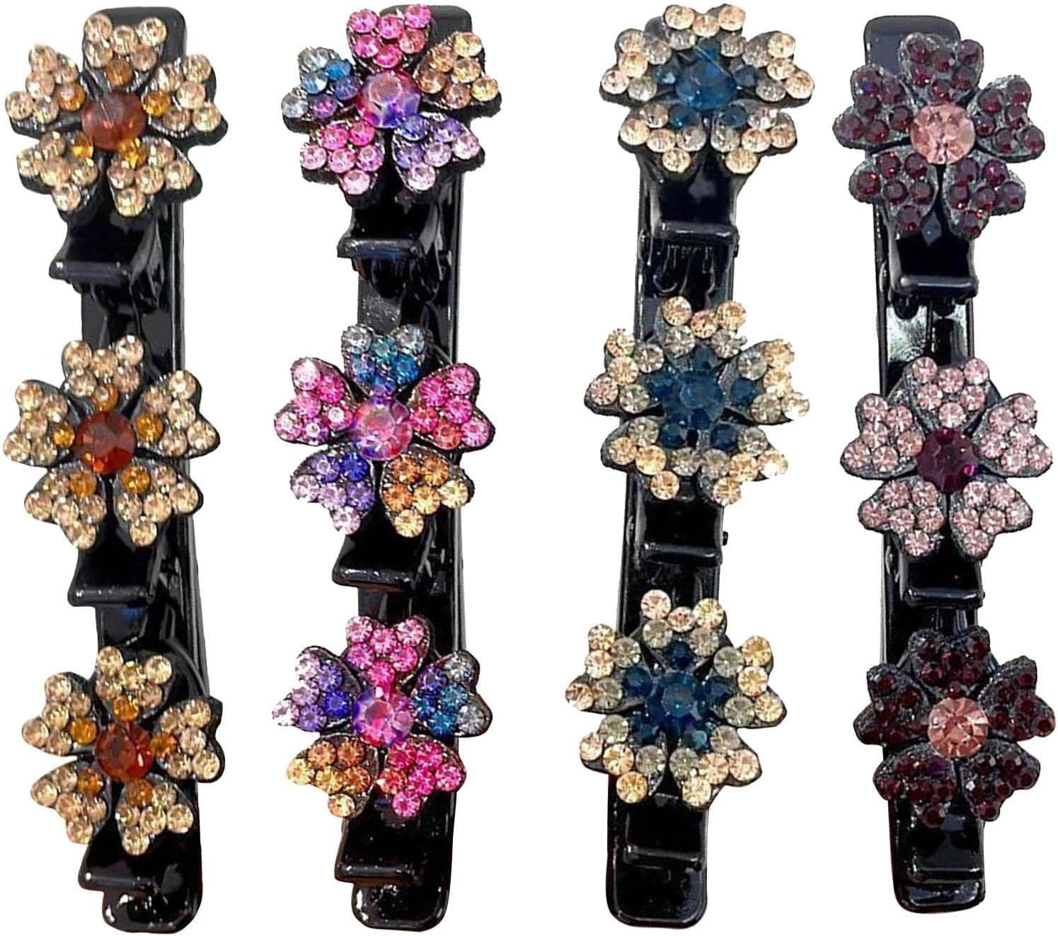 4 Pieces Satin Fabric Hair Bands Rhinestone Hair Clips Hummingbird Four ...