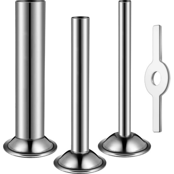 4 Pieces Sausa Stuffer Kit 3 Different Sizes Stainless Steel Grinder ...