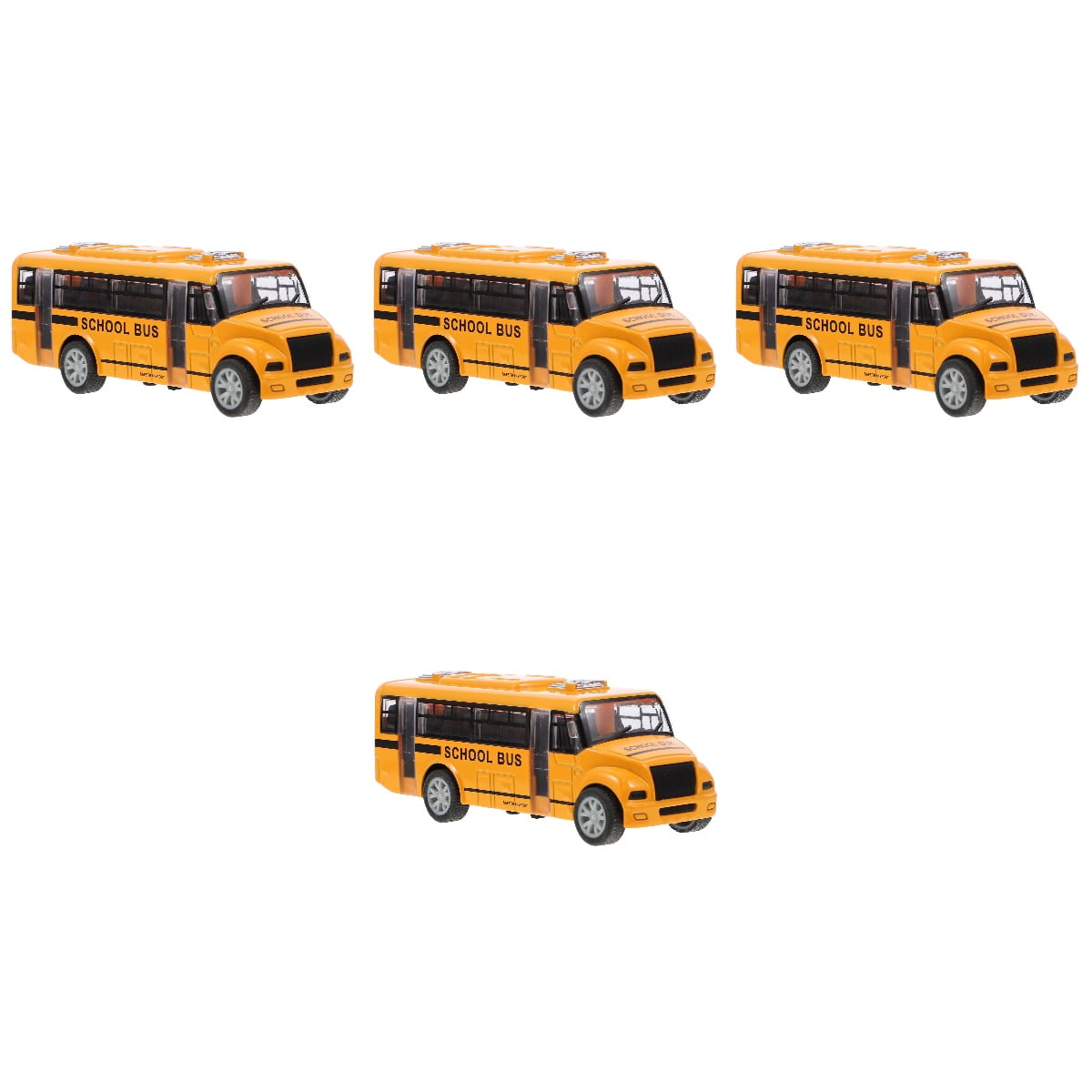 4 Pieces School Bus Model Buses to Scale Pretend Play Toy Child Toddler ...