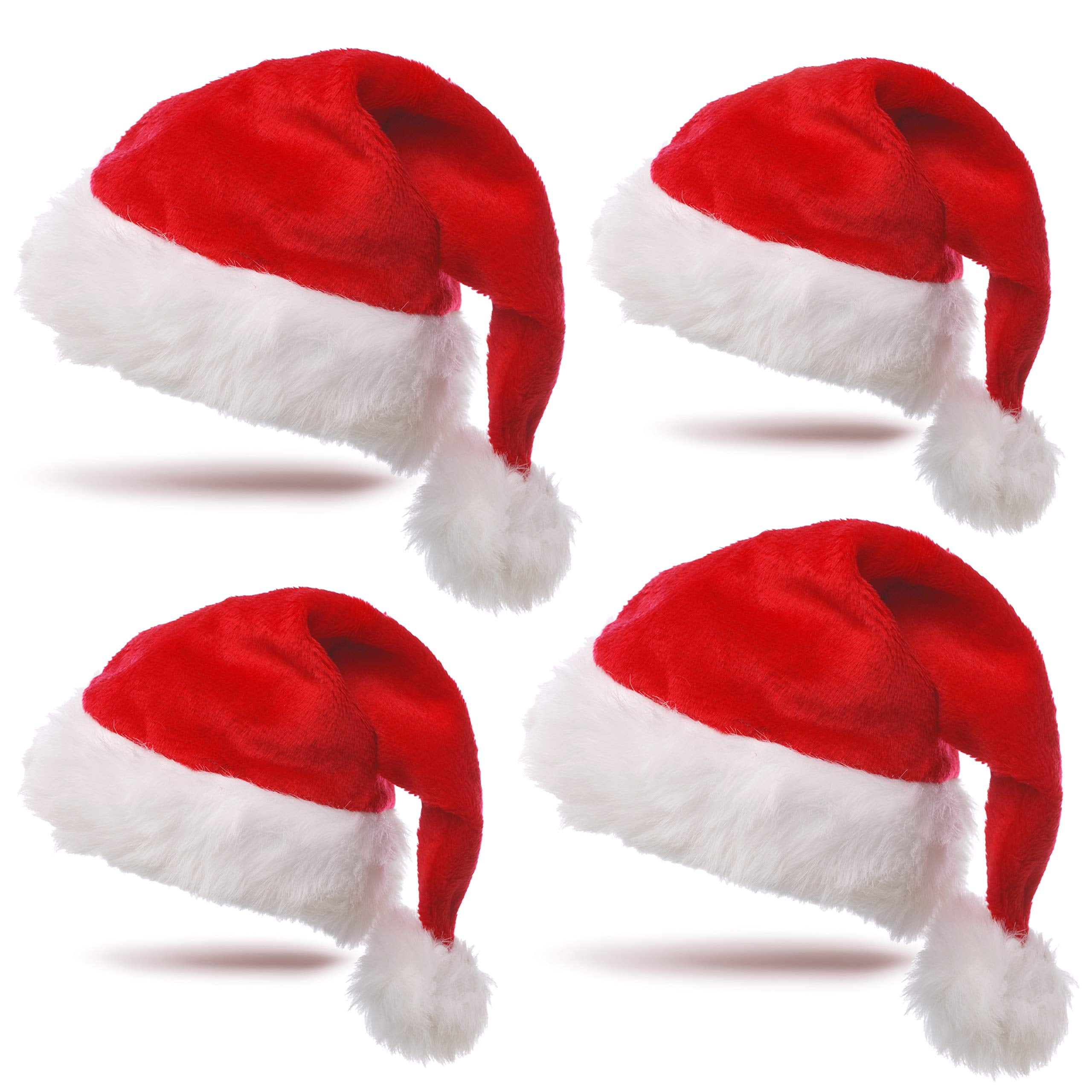 4 Pieces Set Funny Santa Hat for Holiday Christmas Parties - Soft and ...